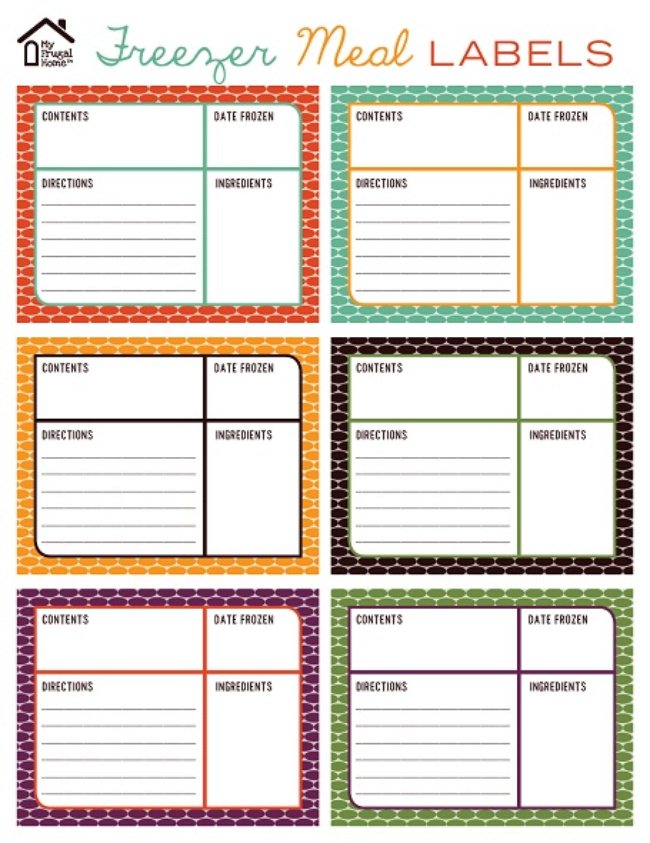 Printable Ingredient Labels